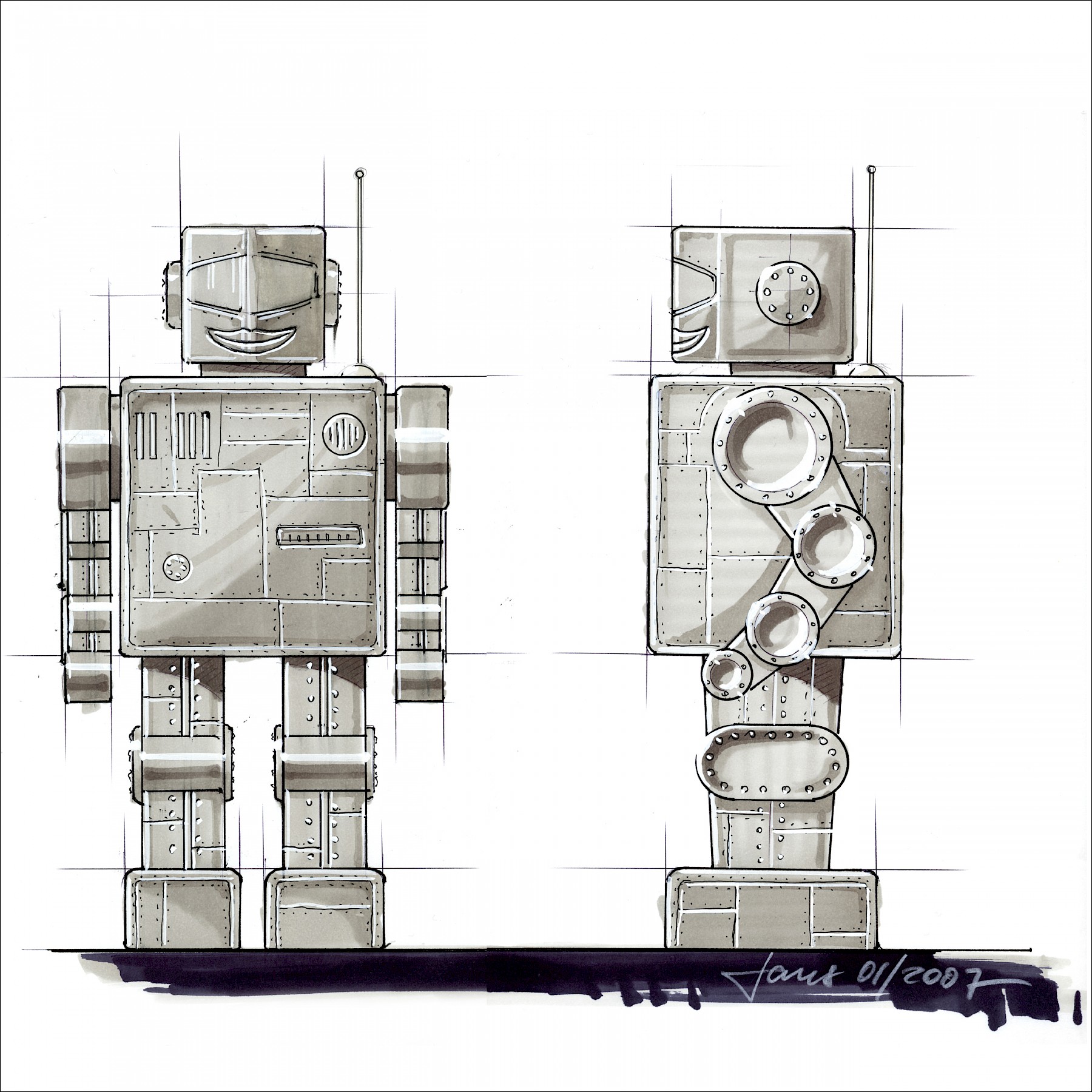 'Robots'. Shop-window installation for HUGO BOSS – SANS